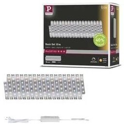 Paulmann LED-Streifen "MaxLED 500 LED Strip Warmwei&szlig; Basisset", silber (silberfarben), Dioden 640 Stk., Gesamtl&auml;nge 10m, Lichterketten, LED-Streifen