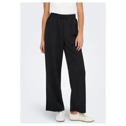 Trainingshose Only "ONLSCARLETT WIDE PANT SWT NOOS", Damen, Gr. S (36), N-Gr, schwarz, Sweatware, Obermaterial: 60% Polyester, 40% Viskose, unifarben, ausgestellt kn&ouml;chellang, Hosen Trainingshose