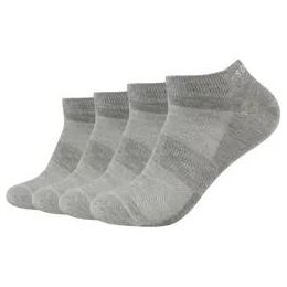 Sneakersocken s.Oliver "4er Pack", Damen, Gr. 43-46, grau (light grau melange), 81% Viskose, 17% Polyamid, 2% Elasthan, meliert, Socken Sneakersocken