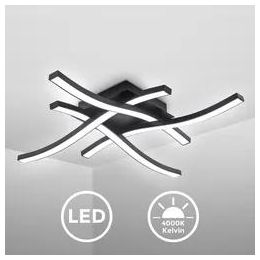 B.K.LICHT LED Deckenleuchte "BKL1431 LED Deckenlampe, Wohnzimmerlampe, Deckenstrahler", schwarz, 4, H: 7cm, 1 Stk., Leuchten, 4.000K, 2.200Lm, 20 Watt, IP20 42,5x42,5x7 cm, Schwarz, LED Deckenleuchte