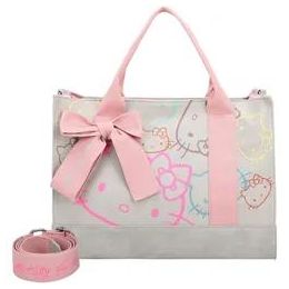 Henkeltasche Fritzi aus Preussen "Tote Bag Canvas Limited Outline", Damen, Gr. B/H/T: 14cm x 29,5cm x 40cm, grau (stein), Baumwolle, bedruckt, Taschen, mit Hello Kitty-Print