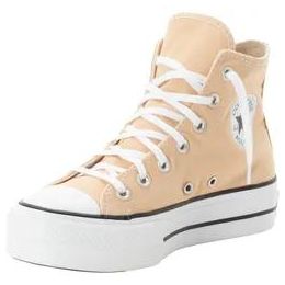 Sneaker Converse "CHUCK TAYLOR ALL STAR LIFT PLATFORM", Herren, Gr. 37,5, coastal dune, wei&szlig;, schwarz, Textil, Schuhe Sneaker