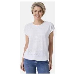 Kurzarmshirt STOOKER WOMEN "STCLEA T-Shirt", Damen, Gr. 48/50, wei&szlig; (sanftes wei&szlig;), Feinstrick, 95% Polyester, 5% Elasthan, regular fit, Rundhals, Shirts, Regular Fit T-Shirt mit dezentem Ausbrenner f&uuml;r Damen