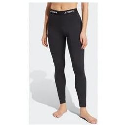 Trainingstights Adidas TERREX "MULTI SYNTHETIC BASELAYER LEGGINGS", Damen, Gr. XS, N-Gr, schwarz (schwarz, normal, gr.), Obermaterial: 84% Polyester, 16% Elasthan, Hosen, schmal geschnitten, f&uuml;r Lagenlook bei k&uuml;hlem Wetter