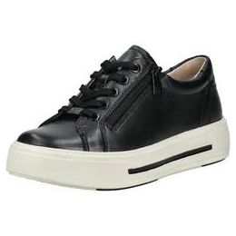 Plateausneaker Caprice "Caprice Sneaker Leder", Damen, Gr. 37,5, schwarz, Leder, Schuhe Plateausneaker