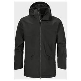 Sch&ouml;ffel Langjacke SCH&Ouml;FFEL "Urban Ins Parka Style Malkay MNS", Herren, Gr. 48, schwarz (9990, schwarz), Oberstoff: Aussenseite: 100% Polyester; (Membran: Thermoplastisches Polyurethan); Futter: 100% Polyester; Wattierung: 100% Polyester, regular fit, hoch geschlossener Ausschnitt, Jacken Langjacke