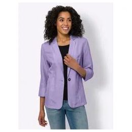 Jackenblazer Classic Basics "Blazer", Damen, Gr. 42, lila (lavendel), 100% Polyester, Blazer