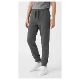 Jogginghose name it "NKMSWEAT f&uuml;r Jungen mit verstellbarem Bund und Kordelzug", M&auml;dchen, Gr. 152, N-Gr, grau (dunkelgrau melange), Sweatware, Obermaterial: 80% Baumwolle, 20% Polyester, unifarben, regular fit kn&ouml;chellang, Hosen Jogginghose, unifarben, casual, regular fit, Baumwollmix, Rundhals