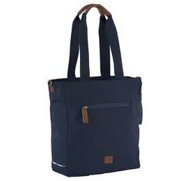 Shopper Camel Active "Aurum", Damen, Gr. B/H/T: 39cm x 34cm x 12cm, blau, Polyester, beschichtet, clean, unifarben mit Farbeins&auml;tzen, Taschen Shopper, aus recyceltem Polyester in Nylonstruktur, leicht & mit feinen Details