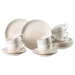 Ritzenhoff & Breker Kaffeeservice RITZENHOFF & BREKER "Cara", beige, 18 Stk., Steinzeug, Geschirr-Sets, Kaffeeservice, aus Steinzeug f&uuml;r 6 Personen