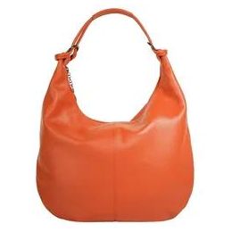 Shopper CLUTY, Damen, Gr. B/H/T: 35cm x 33cm x 7cm onesize, orange, Leder, leicht gl&auml;nzend, unifarben, Taschen Shopper, echt Leder, Made in Italy