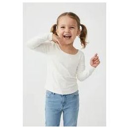 Langarmshirt KIDS Only "KOGEA L/S 2-WAYS FIT TOP CS JRS NOOS", M&auml;dchen, Gr. 122/128, wei&szlig; (cloud dancer), Jersey, Obermaterial: 94% Polyamid, 6% Elasthan, unifarben, regular fit h&uuml;ftbedeckend, U-Boot-Ausschnitt, Shirts Langarmshirt