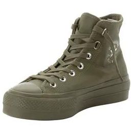 Sneaker Converse "CHUCK TAYLOR ALL STAR LIFT PLATFORM LEATHER", Herren, Gr. 37,5, silber (utility, utility, silber), Leder, Schuhe Sneaker