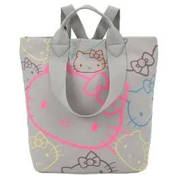 Cityrucksack Fritzi aus Preussen "JU Limited Outline", Gr. B/H/T: 17cm, grau (stein), Nylon, bedruckt, Rucks&auml;cke Cityrucksack, im tollen Hello Kitty-Prints