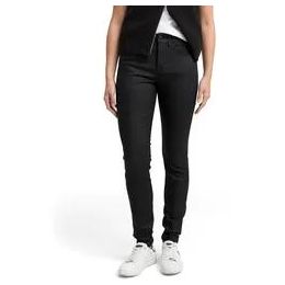 Skinny-fit-Jeans Tom Tailor DENIM "Style NELLA", Damen, Gr. 26, L&auml;nge 32, blau (coated schwarz denim), Denim/Jeans, Obermaterial: 76% Viskose, 21% Polyamid, 3% Elasthan, unifarben, skinny fit kn&ouml;chellang, Jeans, im Five-Pocket Style