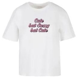 T-Shirt MISS TEE "Miss Tee Cute But Sassy Tee", Damen, Gr. XL, wei&szlig;, 100% Baumwolle, bedruckt, oversize, Rundhals, Shirts T-Shirt