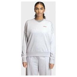 Sweatshirt Adidas SPORTSWEAR "SEASONAL ESSENTIALS COLORPOP MIT AUFGESTICKTER GRAFIK", Damen, Gr. S, light grau heather, active maroon, Obermaterial: 55% Baumwolle, 36% Polyester, 9% Viskose, Rundhals, angesetztes B&uuml;ndchen, Sweatshirts Sweatshirt