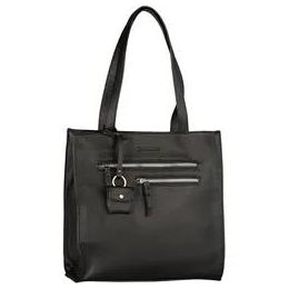 Shopper Tom Tailor "Winona", Damen, Gr. B/H/T: 30cm x 30cm x 11cm, schwarz, Polyurethan, clean, gepflegt, unifarben, Taschen Shopper, aus weichem Lederimtiat mit praktischen Formaten