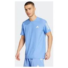 Laufshirt Adidas PERFORMANCE "OTR B TEE", Herren, Gr. XXL, blau (blau fusion), Obermaterial: 86% Polyester, 14% Elasthan, normal, Rundhals, Shirts Laufshirt