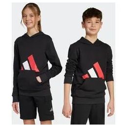 Kapuzensweatshirt Adidas SPORTSWEAR "ESSENTIALS KIDS HOODIE", M&auml;dchen, Gr. 176, wei&szlig; (schwarz, pure ruby, wei&szlig;), Obermaterial: 55% Baumwolle, 36% Polyester, 9% Viskose, normal, Rundhals, angesetztes B&uuml;ndchen, Sweatshirts