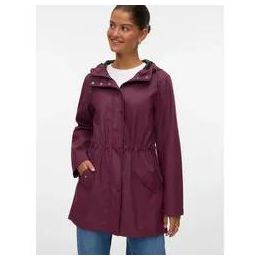 V&eacute;ro Moda Regenjacke VERO MODA "VMMALOU COATED JACKET", Damen, Gr. XS, rot (winetasting), Web, Obermaterial: 100% Polyester, unifarben, Po-bedeckend, Jacken Regenjacke, wasserabweisende Beschichtung