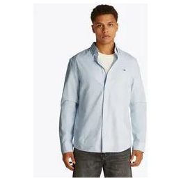 Tommy Hilfiger Langarmhemd TOMMY JEANS "TJM REGULAR OXFORD", Herren, Gr. XL, N-Gr, blau (sweet blau), Web, Obermaterial: 100% Baumwolle, regular fit normal, Rundhals, eingesetzt 1-Knopf-Manschette mit Schlitz, Hemden, mit Rundhalsausschnitt, Button-down-Kragen