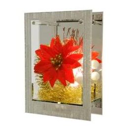 LED-Dekofigur I.GE.A. "Dekoobjekt aus Glas mit LED Licht", rot, B:16cm H:21cm, Glas, Dekofiguren, Mit Weihnachtsstern Engelshaar Tannengr&uuml;n Weihnachtsdeko Deko Geschenk