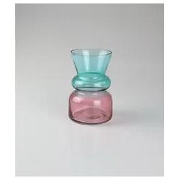 Dekovase AM Design "aus Glas", multicolor, B:8cm H:12cm, Glas, Vasen, 2er Set, BxH: 8x12 cm
