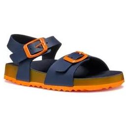 Sandale Geox "J GHITA BOY", Jungen, Gr. 32, blau (navy, orange), Synthetik, Schuhe Sandale, Sommerschuh, Schnallenschuh mit Fu&szlig;bett