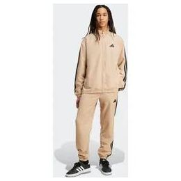 Trainingsanzug Adidas SPORTSWEAR "M 3S WV TT TS", Herren, Gr. XXL, warm sandstone, Obermaterial: 100% Polyester, Sportanz&uuml;ge Trainingsanzug, zweiteiliges Set, aus Polyester, mit durchgehendem Rei&szlig;verschluss