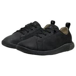 Barfu&szlig;schuh Keen "KNX LACE", Kinder, Gr. 35, triple schwarz, Leder, Schuhe Barfu&szlig;schuh, mit Gummilaufsohle, leicht profiliertes Laufsohlenprofil