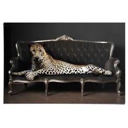 Poster Reinders "Leopard Chic Panther - Liegend - Luxus - Relax", schwarz (farbe bild(er): schwarz), B:91,5cm H:61cm, Papier, Bilder, Poster