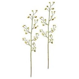 Kunstzweig I.GE.A. "Dekozweig", gold, B:15cm H:89cm L:3cm, Kunststoff, Kunstpflanzen, Kunstzweig, 2er Set 70cm Acryl Steine Bl&auml;tter Adventskranz Floristik Deko Zweig