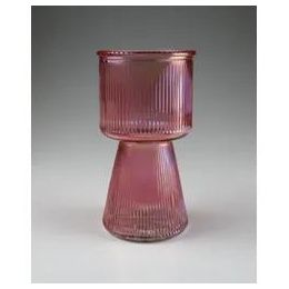 Windlicht AM Design "aus Glas", rosa, B:10cm H:19cm, Glas, Kerzenhalter, Windlicht, 4er Set, BxH: 10x19 cm