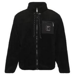 Allwetterjacke Karl Kani "Karl Kani Herren KM234-007-3 KK OG Teddy Trackjacket", Herren, Gr. XXS, schwarz, 100% Polyester, mehrfarbig, normal, amerikanischer Ausschnitt, Jacken