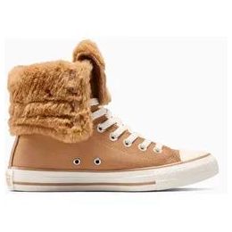 Sneaker Converse "CHUCK TAYLOR ALL STAR FOLD OVER", Damen, Gr. 40, incensed, incensed, egret, Leder, Schuhe Sneaker, Winterschuhe, gef&uuml;ttert