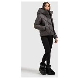 Steppjacke Khujo "LILIAN", Damen, Gr. M, graphite grau, 100% Nylon, unifarben, regular fit, eingesetzt elastischer Bund mit Windstopper, Jacken Steppjacke