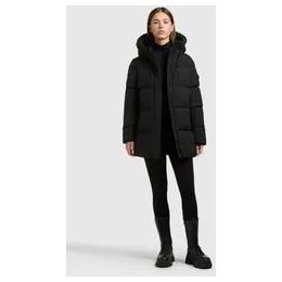 Steppjacke Khujo "DROWN MATT", Damen, Gr. S, schwarz, 100% Polyester, unifarben, regular fit, eingesetzt elastischer Bund mit Windstopper, Jacken Steppjacke