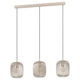 Eglo Pendelleuchte "H&auml;ngeleuchte ROMAZZINA, exkl. E27, Stahl, Pendellampe", beige (sandfarben), 3, &Oslash; 20cm H: 110cm, Leuchten, Esszimmerlampe, 90x20x110cm, 3-flammig, modern, minimalistisch, Pendelleuchte