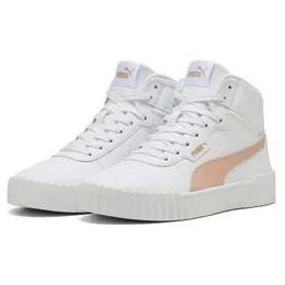 Sneaker Puma "CARINA 3.0 MID", Herren, Gr. 37, wei&szlig; (Puma wei&szlig;, rose quartz, Puma gold), Schuhe Sneaker, kn&ouml;chelhoher Schnitt, Schn&uuml;rung, nicht herausnehmbare Innensohle