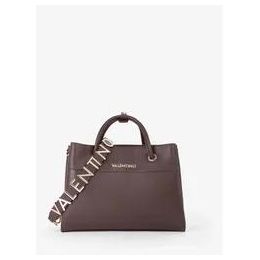 Shopper Valentino BAGS "ALEXIA", Damen, Gr. B/H/T: 35cm x 27cm x 14cm, dunkelbraun, Lederimitat, Taschen Shopper, Damen Umh&auml;ngetasche, Tragetasche, Schultertasche mit Logo