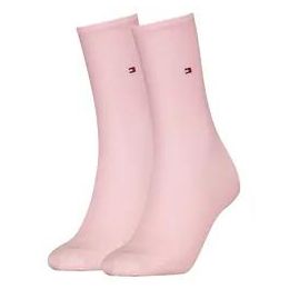 Socken Tommy Hilfiger "TH WOMEN SOCK CASUAL 2P", Damen, Gr. 39-42, rosa (light pink), Baumwollmischung, Elasthan, Polyamid, meliert, unifarben, elastisch, Socken Socken, mit flacher Zehennaht