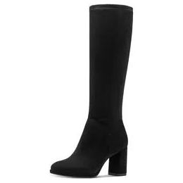 Stiefel Tamaris, Damen, Gr. 41, XS-Schaft, schwarz, Textil, Veloursleder, unifarben, Schuhe Stiefel, Langschaftstiefel, Businessstiefel in schmaler Form, XS-Schaft