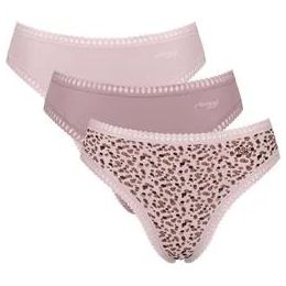 Slip Sloggi "GO Crush High leg C3P", Damen, Gr. S, rosa (1, multiple colours), Single Jersey, Obermaterial: 95% Polyamid, 5% Elasthan, mehrfarbig, Unterhosen Slip, mit Spitzendetails