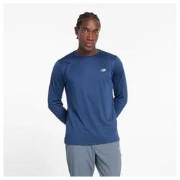 Laufshirt New Balance "Sport Essentials Long Sleeve", Herren, Gr. XL, blau (nb navy (428)), Jersey, Obermaterial: 100% Polyester, Rundhals, Shirts Laufshirt, Langarm, feuchtigkeitsableitendes Material, pflegeleicht