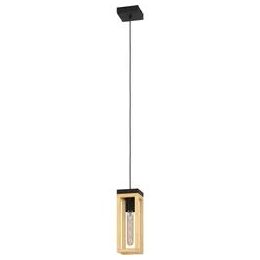 Eglo H&auml;ngeleuchte "NAFFERTON", braun (schwarz, braun), H: 110cm, 1 Stk., Leuchten, H&auml;ngeleuchte in schwarz und braun aus Stahl, Holz - exkl. E27 - 40W, H&auml;ngeleuchte