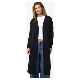 Strickjacke Noisy may "NMCITY L/S LONG CARDIGAN NOOS", Damen, Gr. L, schwarz, Strick, Obermaterial: 97% Polyester, 3% Elasthan, unifarben, kniebedeckend, Rundhals, B&uuml;ndchen, Strickjacken Strickjacke, Kunstfaser