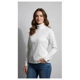 Fleecepullover Brunotti "Heronne Women Fleece", Damen, Gr. XL, snow, Fleece, Obermaterial: 85% Polyester, 15% Elasthan, hoch geschlossener Ausschnitt, Sweatshirts Fleecepullover