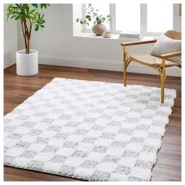 Hochflor-Teppich LIVABLISS "DEWAS", wei&szlig;, B:160cm H:63mm L:220cm, Kunstfaser, Teppiche