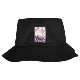 Trucker Cap Merchcode "Merchcode Unisex Miami Vice Print Bucket Hat", Gr. onesize, schwarz, 98% Baumwolle, 2% Elasthan, unifarben, Caps